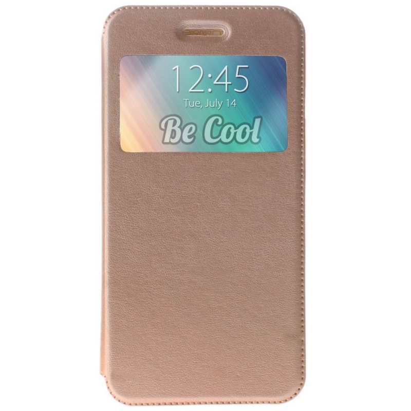 Becool Funda Libro View Cover Dorada para iPhone 6 Plus/6S Plus