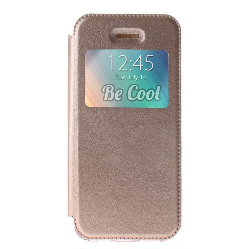 Becool Funda Libro View Cover Dorada para iPhone 5/5S/SE