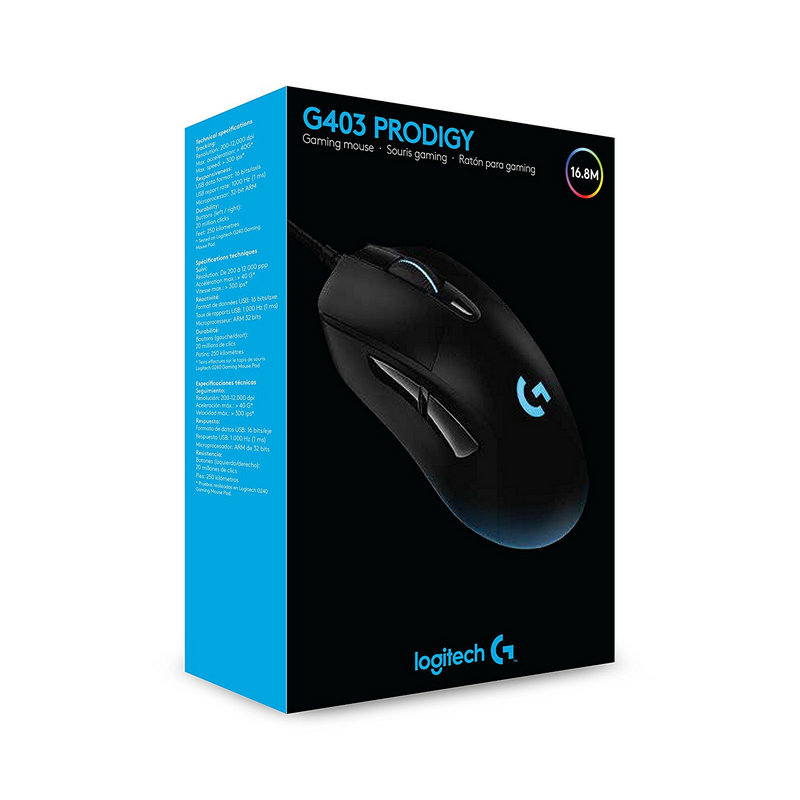 Logitech G403 Prodigy Ratón 12000 DPI Negro