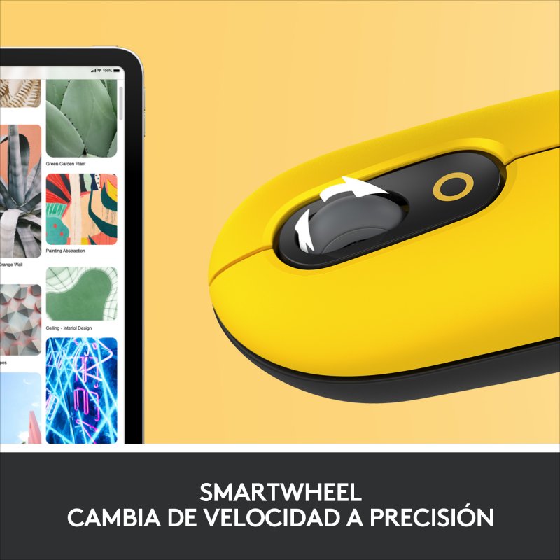 Logitech POP Ratón Inalámbrico Emoji Personalizable 4000DPI Amarillo ...