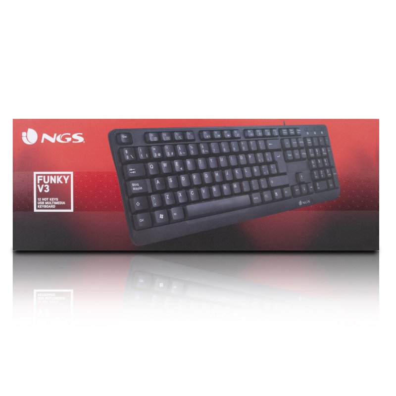 NGS Funky V3 Teclado USB Multimedia Plug & Play 1.4m Qwerty Italiano ...