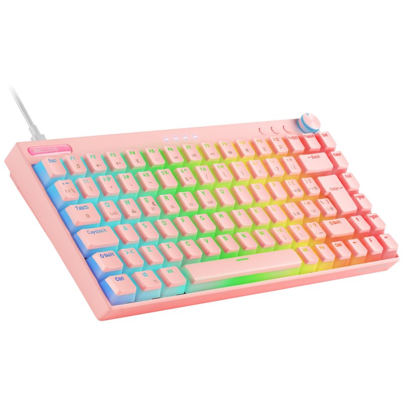 Mars Gaming MKCLOUD Teclado Mecánico Inalámbrico Gaming RGB Rosa Switch ...