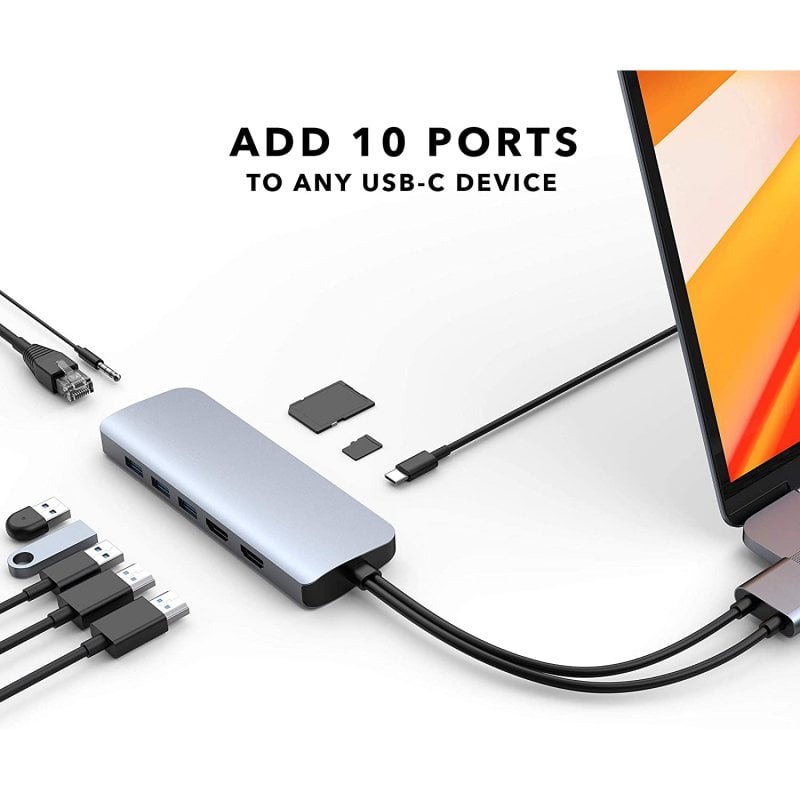Hyper VIPER HUB USB-C 10 en 2 PD 60W Plata | PcComponentes.com