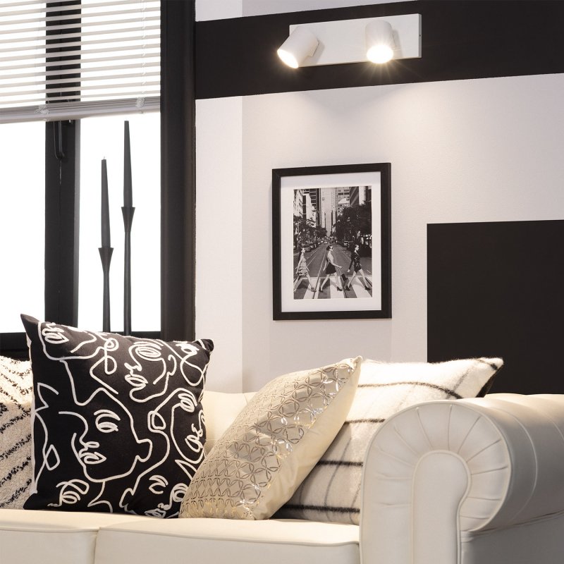 Efectoled Foco Portalámparas Doble De Superficie Direccionable De Aluminio Gylu Para Bombilla ...