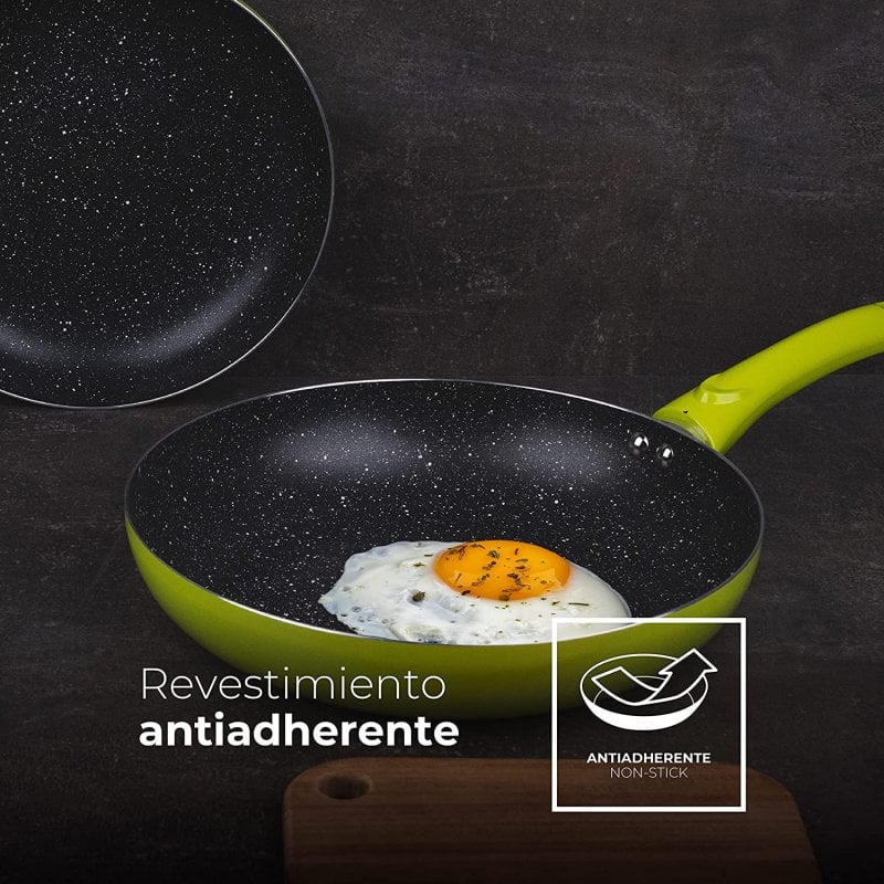 Ensemble de 3 poêles en aluminium vert San Ignacio | PcComponentes.fr