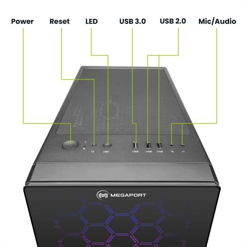 Megaport PC Gaming Strider Intel Core i5-12400F/16GB/ 1TB SSD/RTX 3050 ...