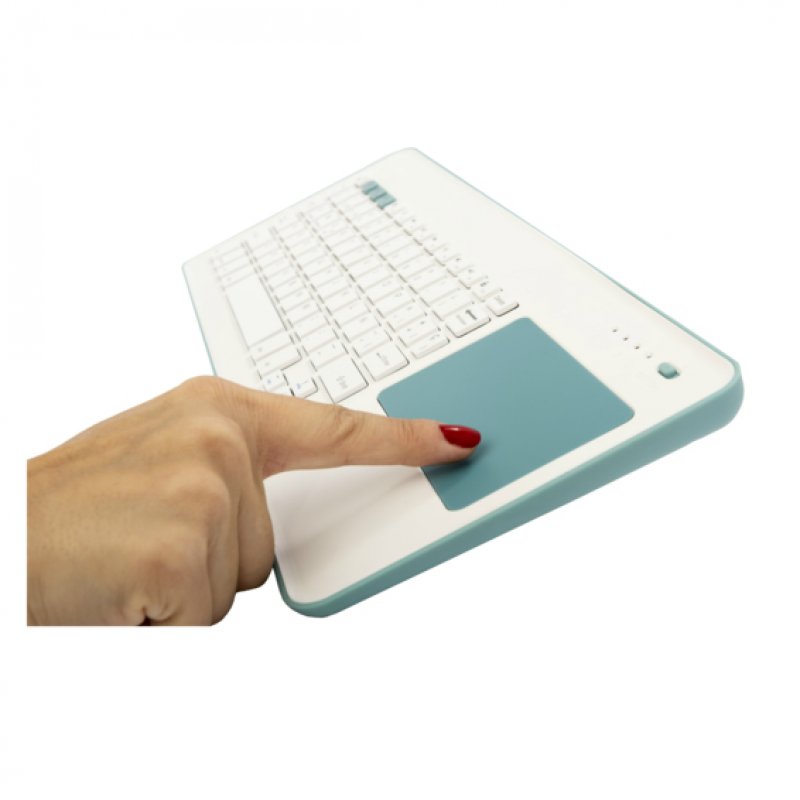 Silver HT Teclado Inalámbrico con Touchpad Blanco/Azul | PcComponentes.com