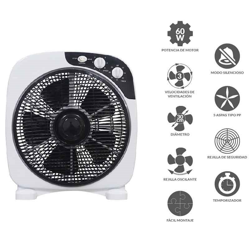 Infiniton Box-53B Ventilador Box Fan 60W Blanco | PcComponentes.com