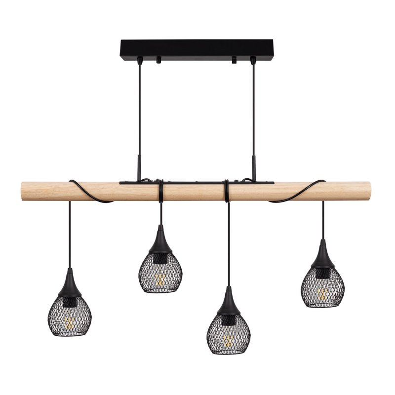 Iluzzia Lámpara Colgante De Madera Y Metal Monah Iluzzia Negro ...
