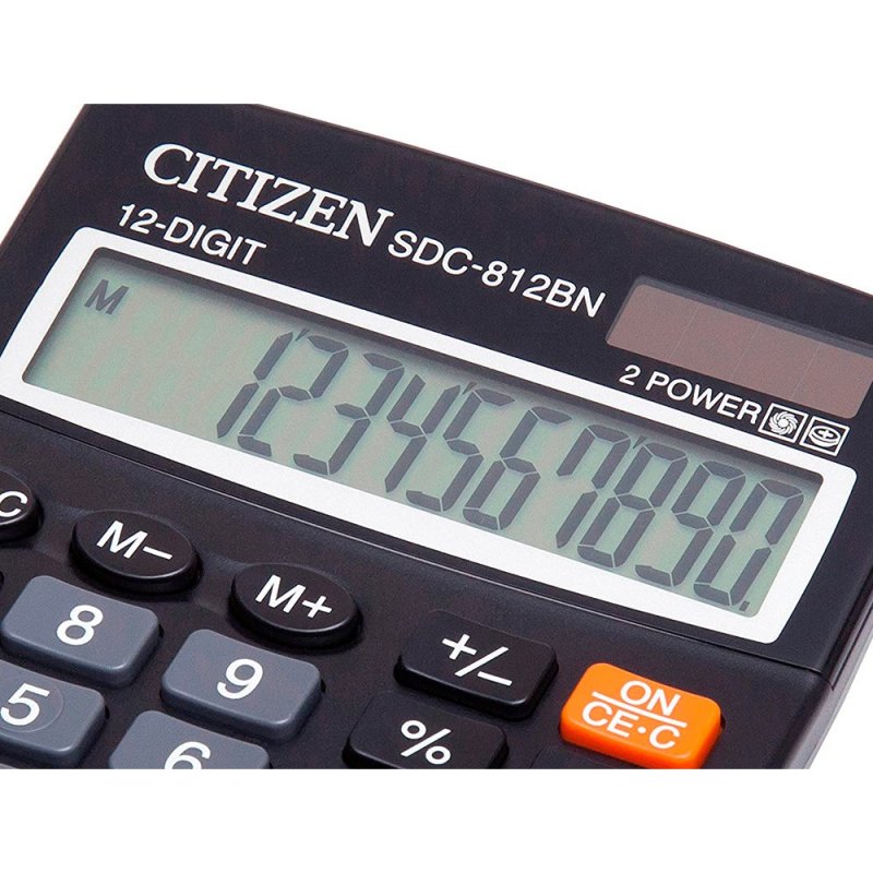 Calculadora Citizen Sobremesa Sdc-812 Bn Eco Solar Y Pilas 12 Digitos 