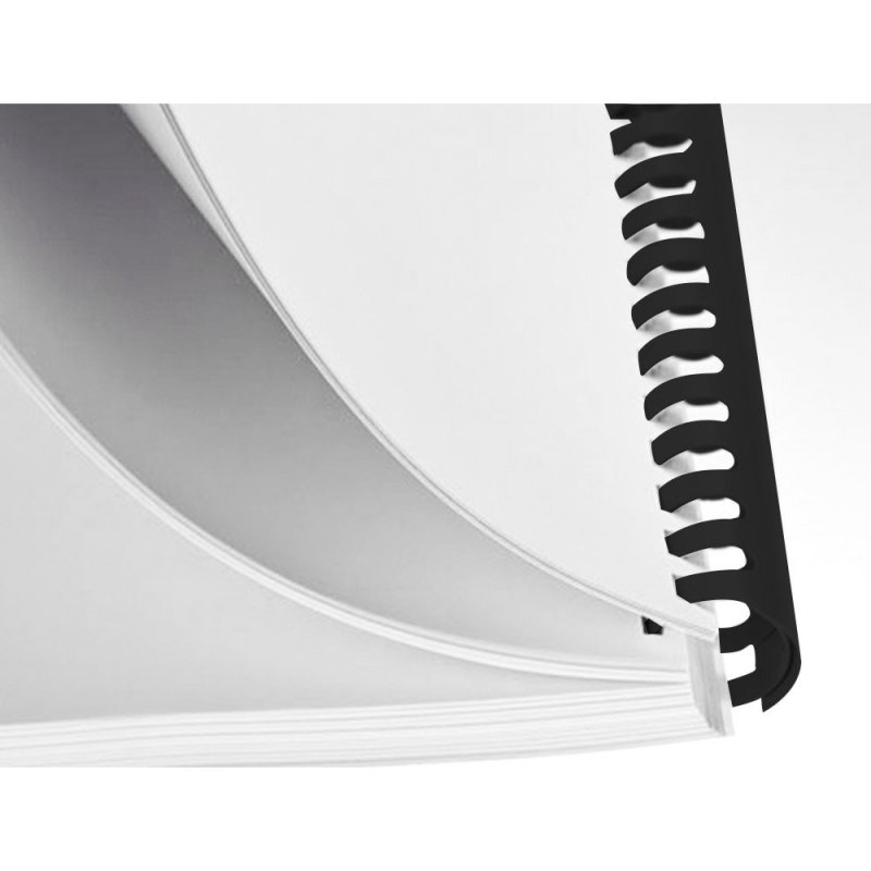 Peigne rond Q-connect 18 mm en plastique noir capacité 160 feuilles ...