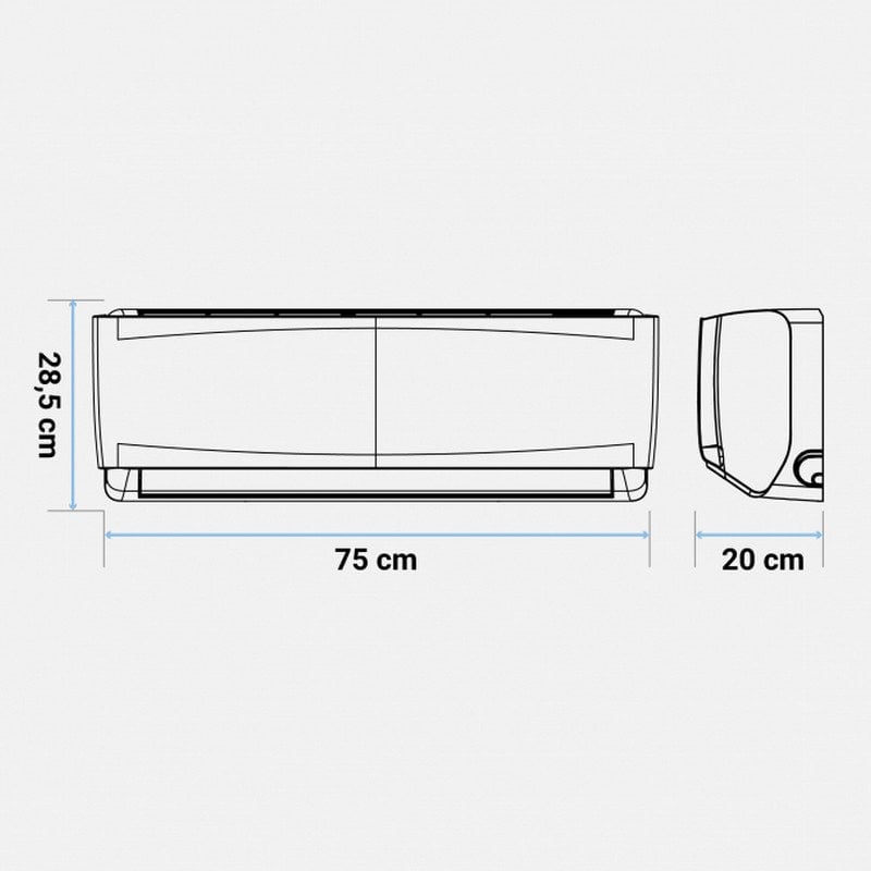 Universal Blue Amazonas 4023 Aire Acondicionado Split con Bomba de Calor 2300 Frigorías ...