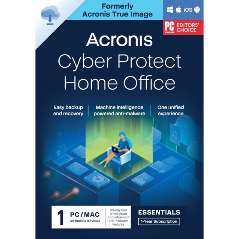 Acronis Cyber Protect Home Office Essentials Licencia De 1 Año 1 PC/Mac + Móviles Ilimitados ...