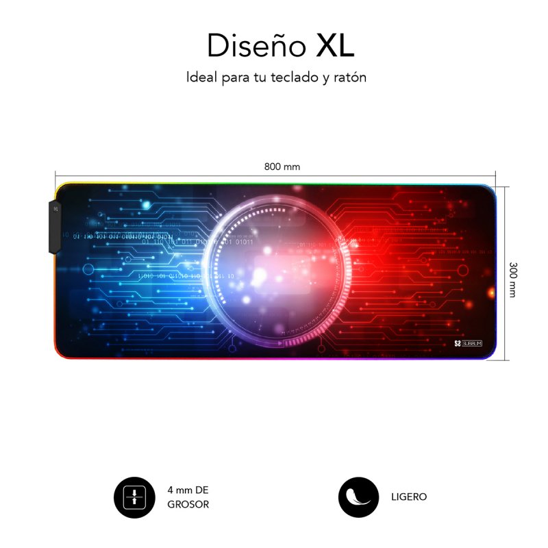 Subblim Chip XL RGB Afombrilla Gaming Extended | PcComponentes.com