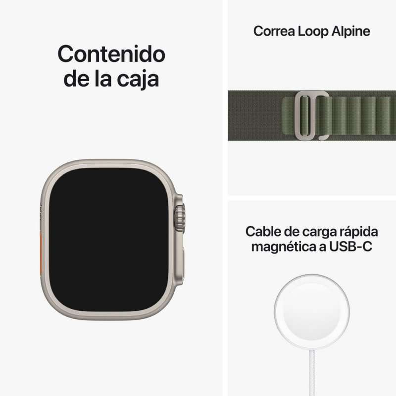 Apple Watch Ultra LTE Titanio con Correa Alpine Loop M Verde ...