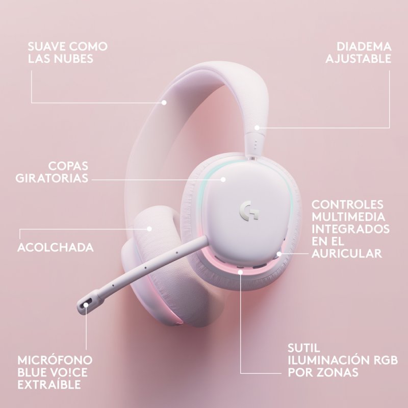 Logitech G735 Headset Sem Fios RGB Branco + Logitech G705 Rato Sem Fios ...