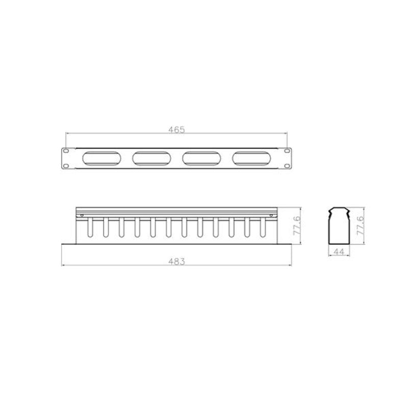 Kimex Panel Pasacables para Armario Rack 19" con Tapa 1U ...