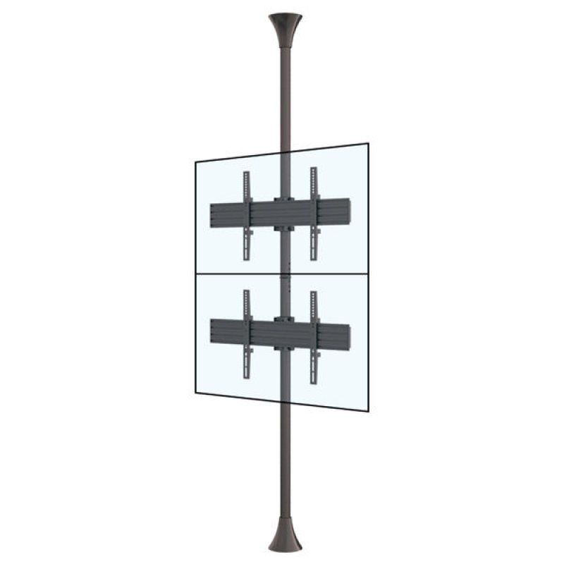 Kimex Support Sol/Plafond pour 2 Écrans TV 32''- 75'' Hauteur 240cm VESA 400x400 Max 30Kg ...