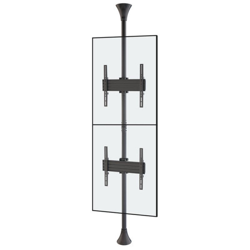 Kimex Support Sol/Plafond pour 2 Écrans TV 32''- 75'' Hauteur 240cm VESA 400x400 Max 30Kg ...