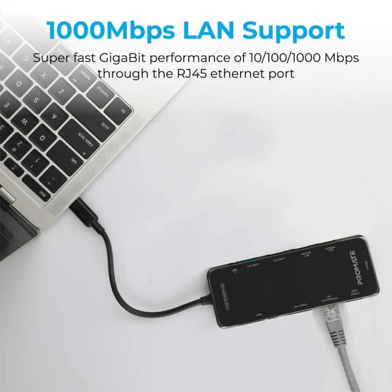 Promate PrimeHub-Pro Hub USB-C Multipuerto 100W | PcComponentes.com