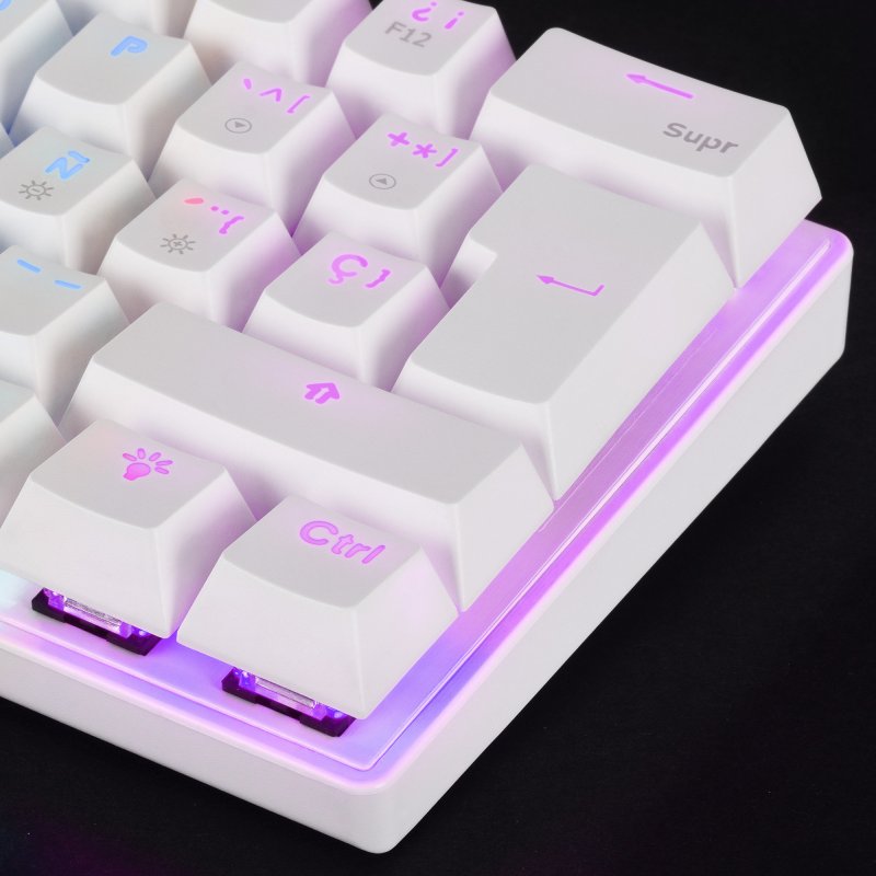 Mars Gaming MK60 Teclado Mecânico Branco FRGB Switch Marrón Layout ...