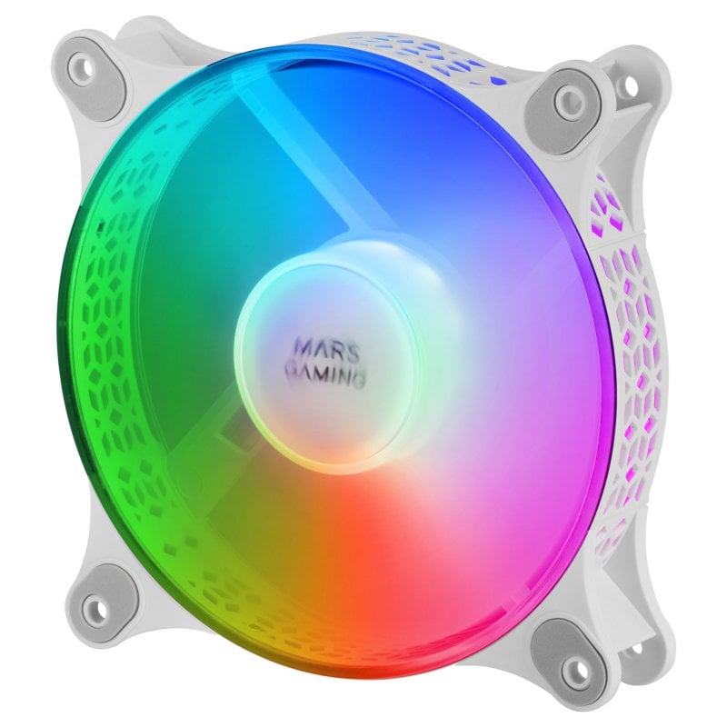 Mars Gaming MFDUO Kit 2 Ventiladores FRGB Rainbow 120mm Blancos ...