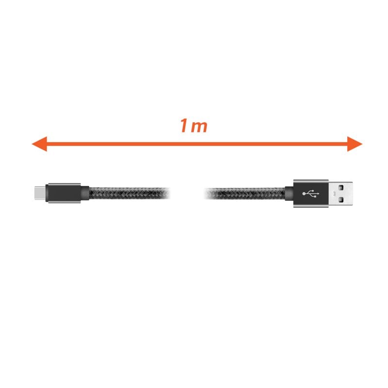 PcCom Essential Cable USB-C Mallado Negro 1m | PcComponentes.com
