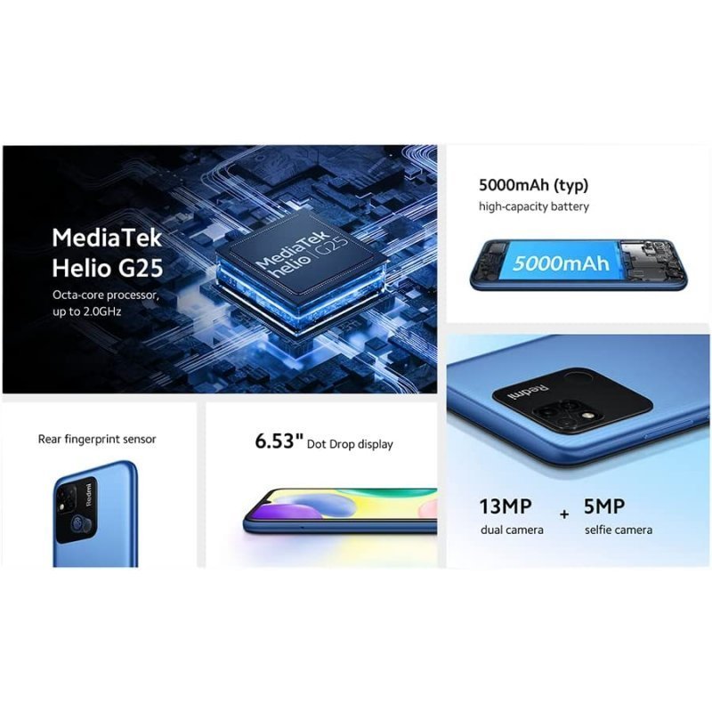 Xiaomi Redmi 10A 3GB/64GB/6.53" Azul + Cabo USB-C a Jack | PcComponentes.pt