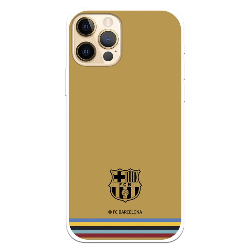 Capa para iPhone 12 Pro do FC Barcelona Shield Fundo Mostarda Licença ...