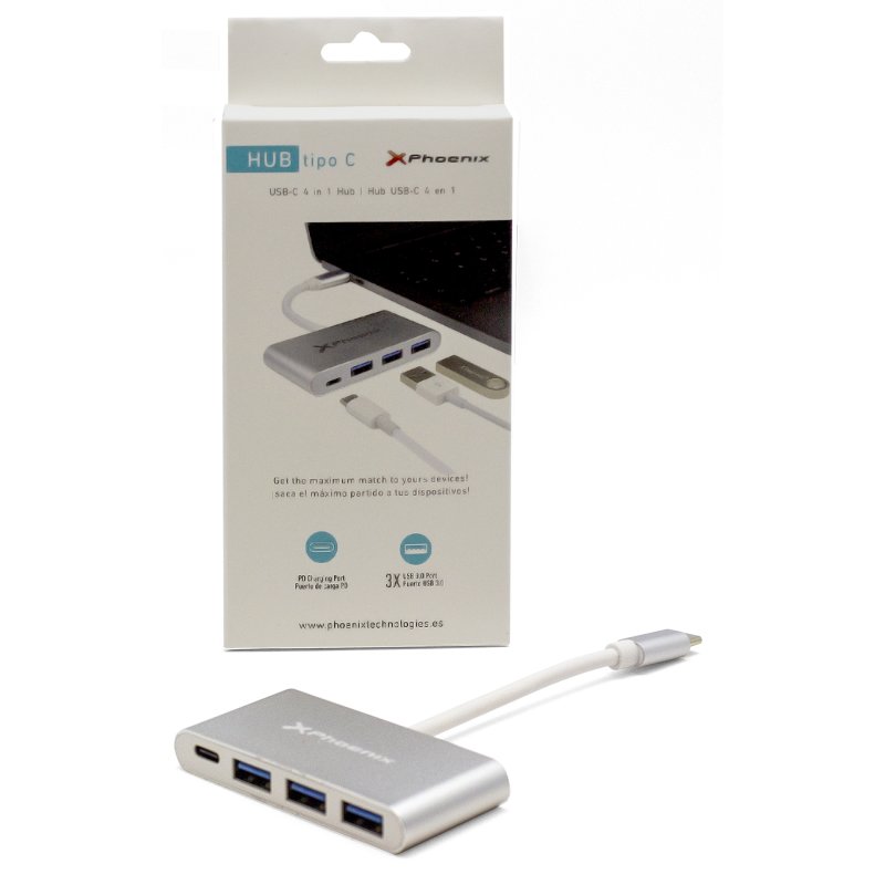 Phoenix Mini Hub Tipo C a USB 3.0/USB-C/PD | PcComponentes.com