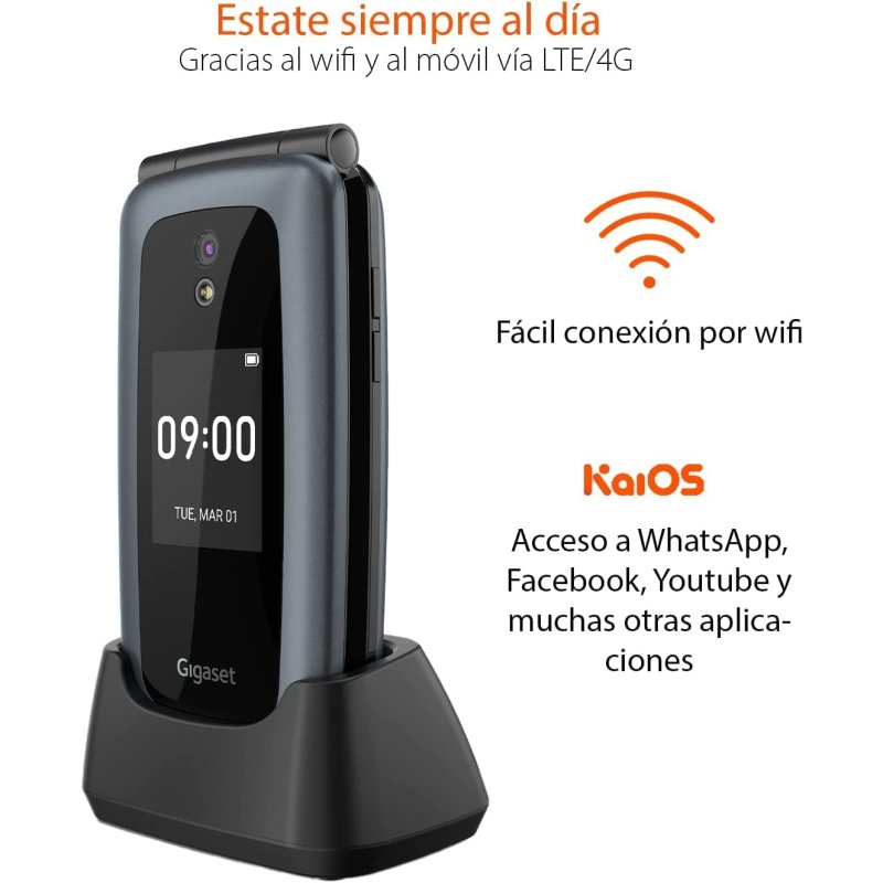 Gigaset GL7 Teléfono para Mayores Gris | PcComponentes.com
