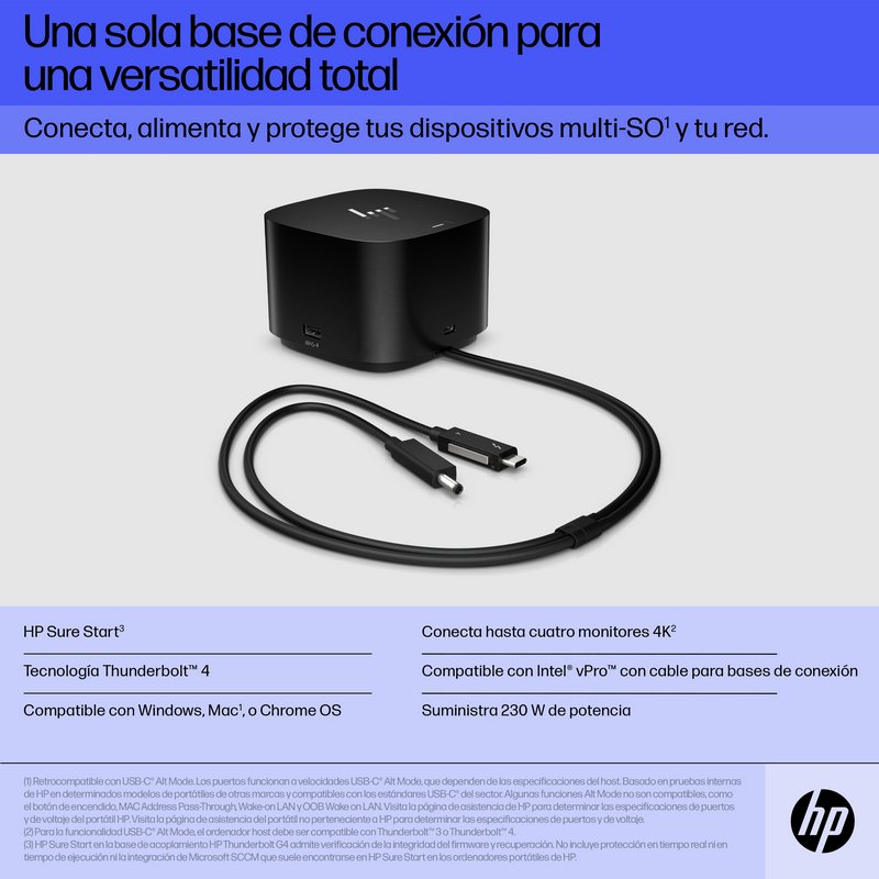 HP Base de Acoplamiento Thunderbolt G4 280W con Cable Combo ...