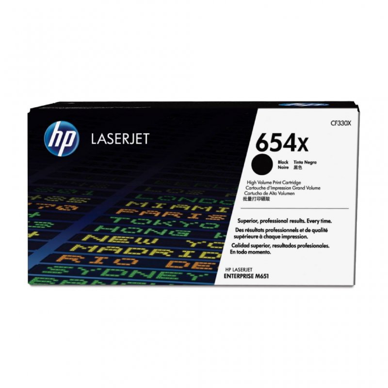 HP 654X toner noir grande capacité LaserJet authentique avec toner ...