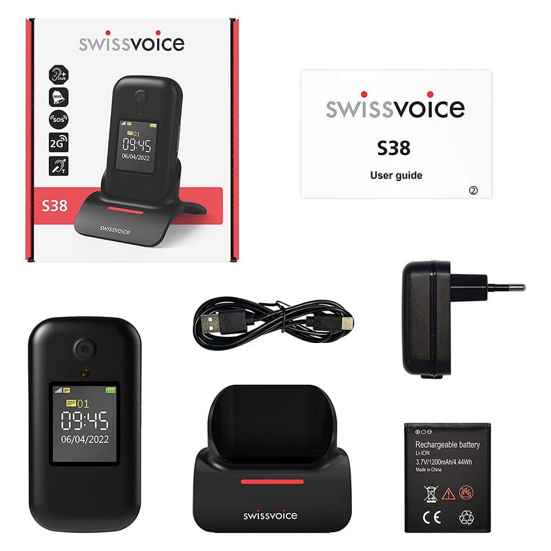 Swissvoice S38 Teléfono para Mayores Negro | PcComponentes.com