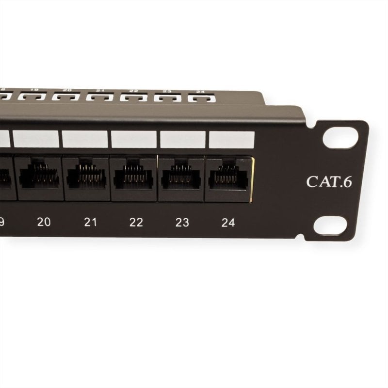 Value Panel de Parcheo Cat.6 UTP 24 Puertos RJ45 1U 19" Negro ...