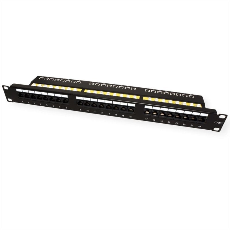Value Panel de Parcheo Cat.6 UTP 24 Puertos RJ45 1U 19" Negro ...