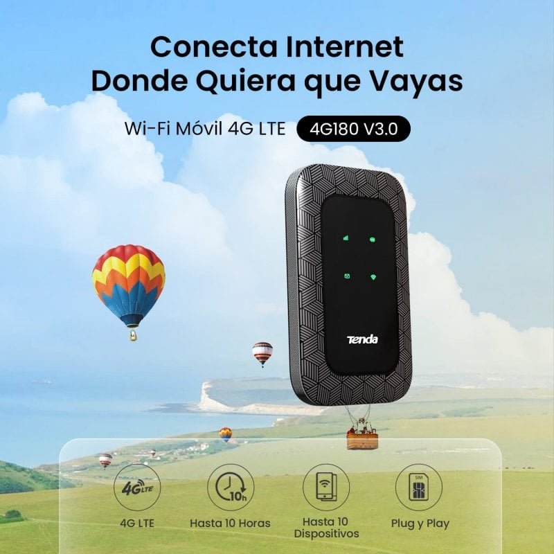 Tenda Pack 4G180 Router 4G V3.0 Wi-Fi MiFi 4G LTE Cat.4 150Mbps ...
