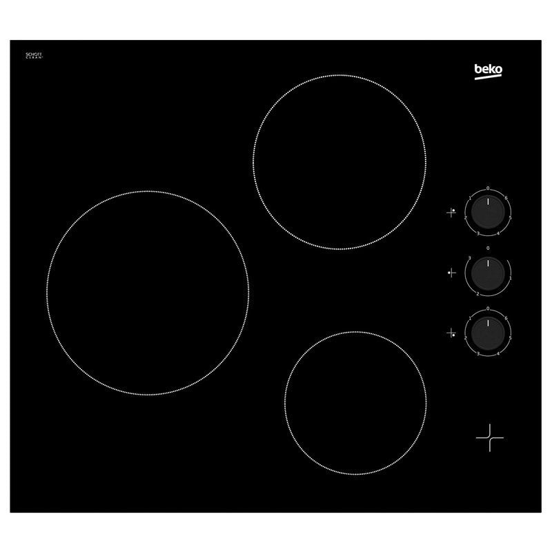 Beko HIC 63100 Placa Vitrocerámica 3 Zonas Cristal Negro ...