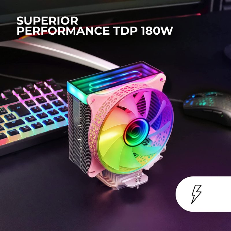 Mars Gaming MCPU-VR Doble ARGB Ventilador CPU 120mm Rosa ...