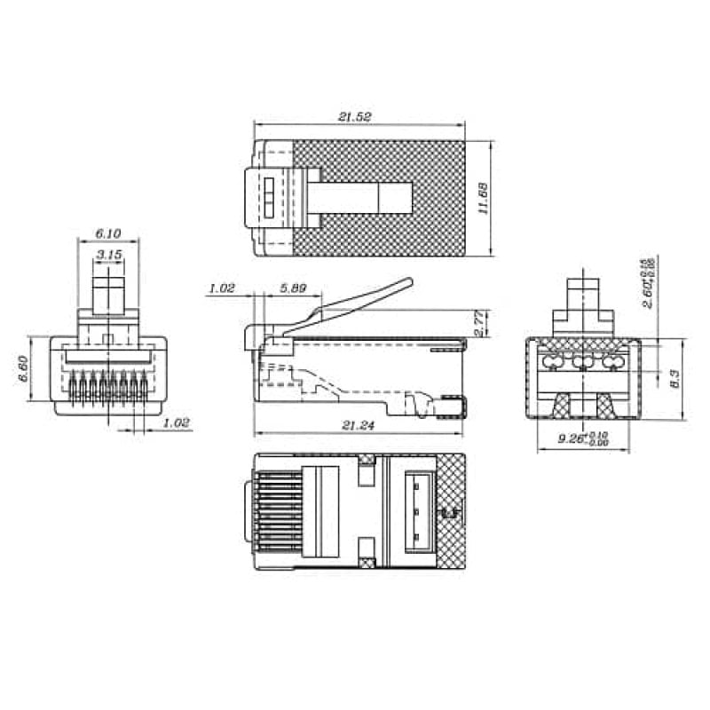 Goobay Conectores de Rede RJ45 Cat.6a STP Transparentes Pack 10 ...