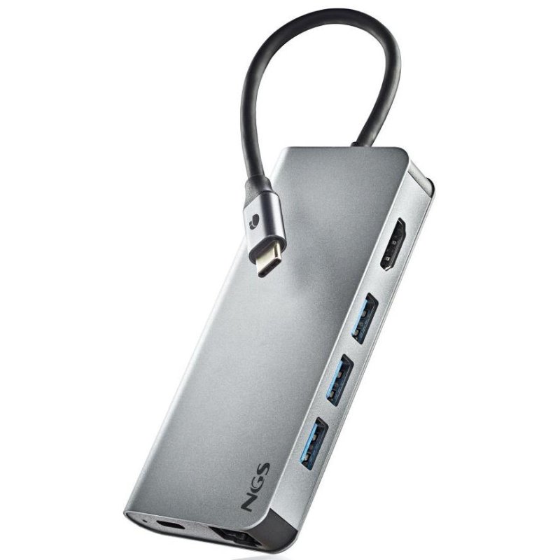 NGS WONDER DOCK 8 Hub 8 en 1 USB-C a HDMI/USB 3.0/RJ45/Lector SD/PD 60W ...