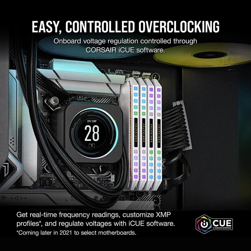 Corsair Dominator Platinum RGB DDR5 5200 MHz 64 Go 2x32 Go CL40 Blanc ...