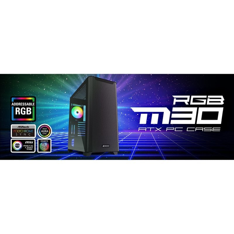 Sharkoon M30 RGB E-ATX Cristal Templado USB 3.0 Negra | PcComponentes.com