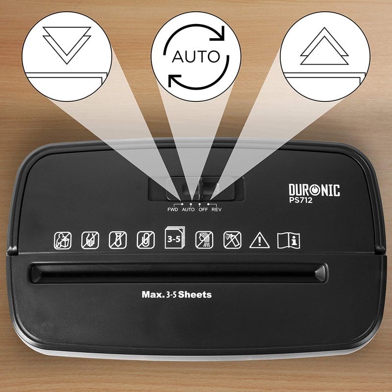 Duronic PS712 Destructora de Papel con Corte Cruzado 12L ...