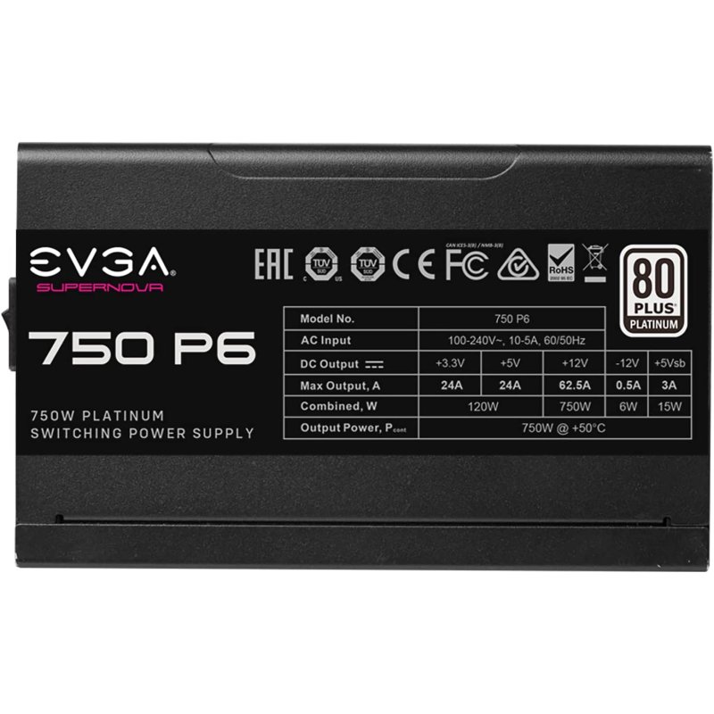 EVGA Supernova 750 P6 750W 80 Plus Platinum Full Modular ...