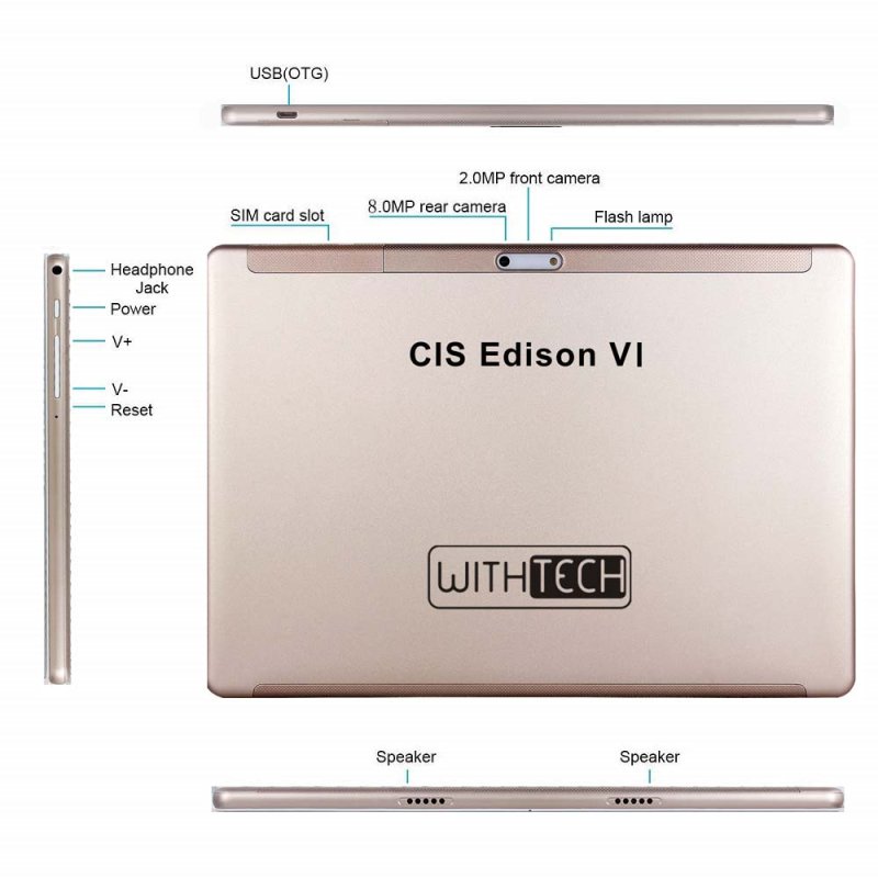 Withtech CIS Edison VI 10.1" 6/64GB 4G Dorada + Funda | PcComponentes.com