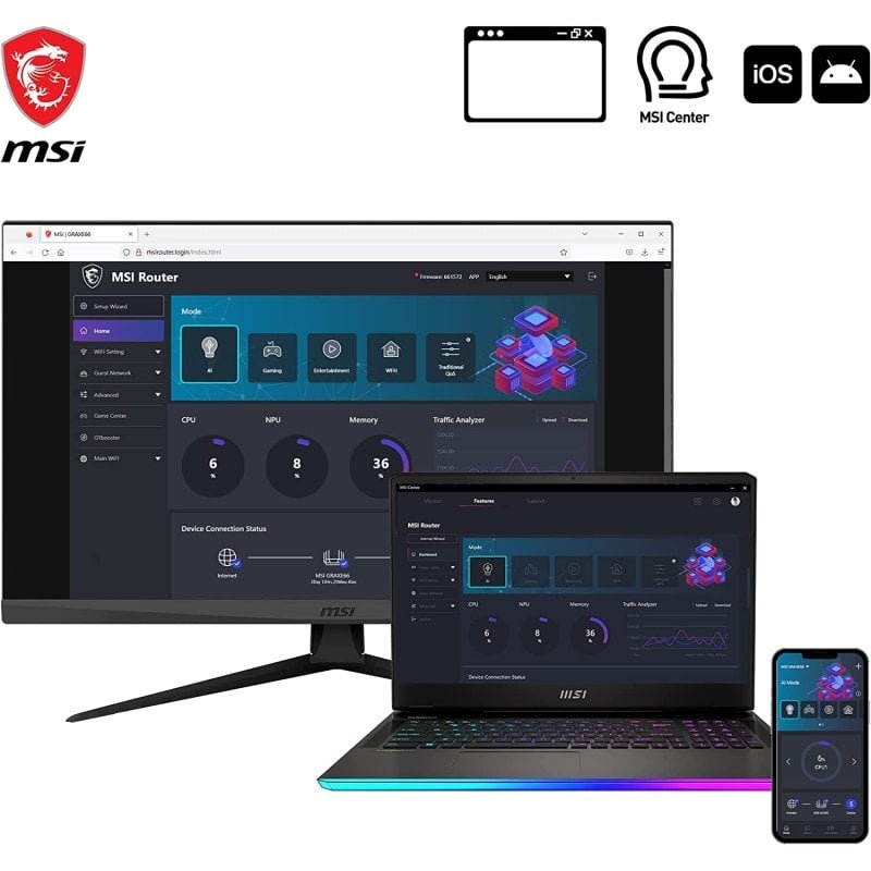 MSI GeForce RTX 4070 VENTUS 3X OC 12GB GDDR6X DLSS3 + RadiX AXE6600 ...