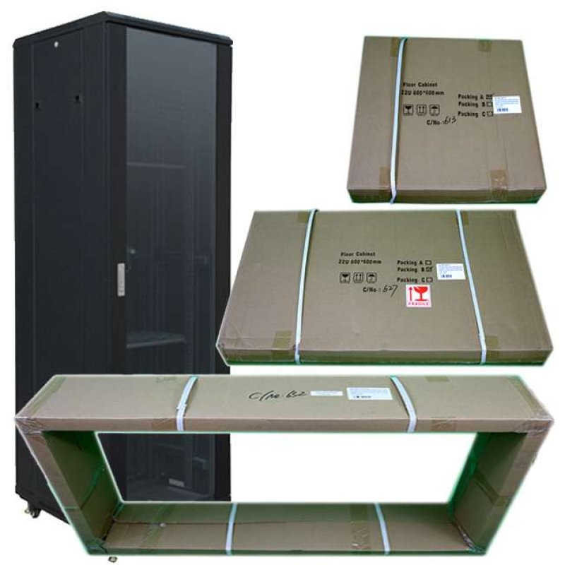 Powergreen Armário Rack 19" 42U 80x120 Desmontado Porta Frontal ...