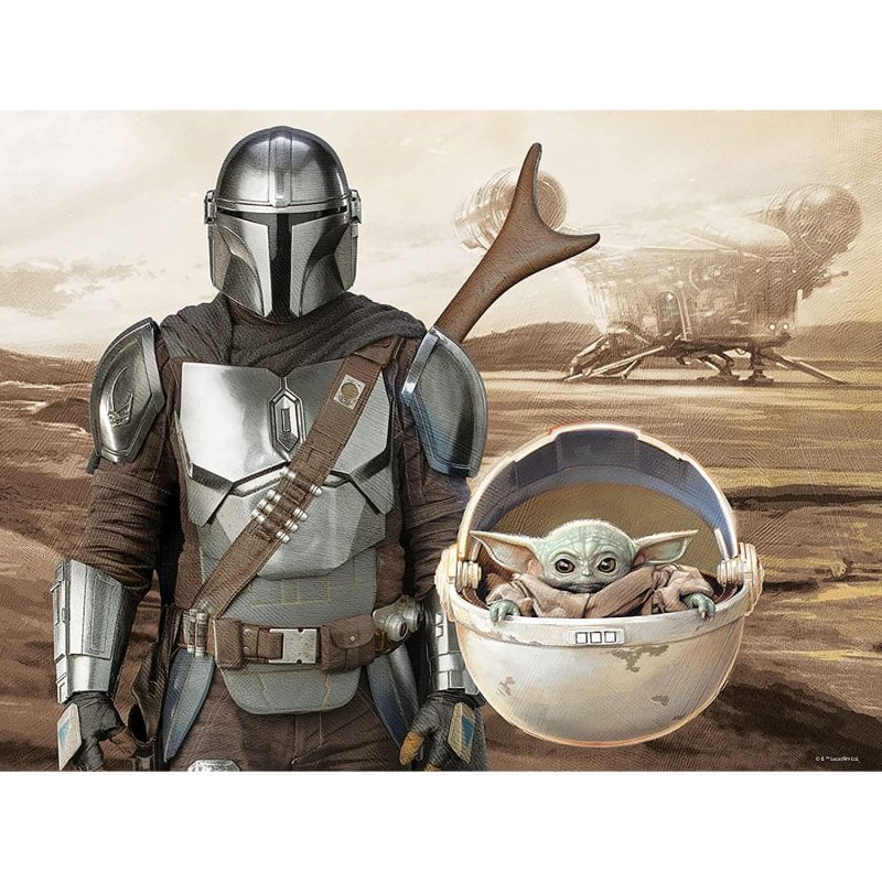 Prime 3D Lenticular Puzzle The Mandalorian Mando and Grogu in Stroller ...
