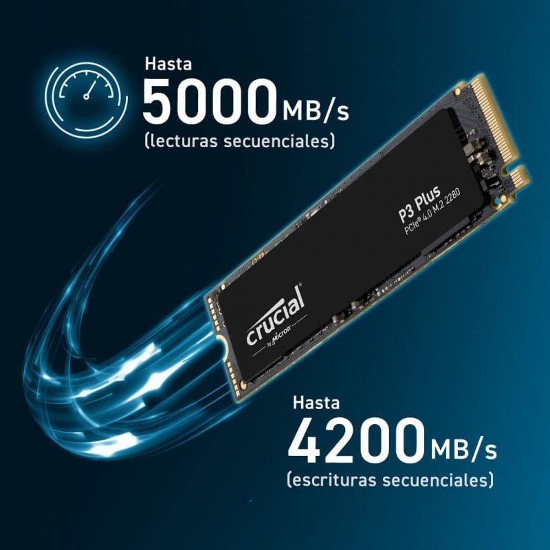 Crucial P3 Plus 2TB SSD M.2 3D NAND NVMe PCIe 4.0 | PcComponentes.pt